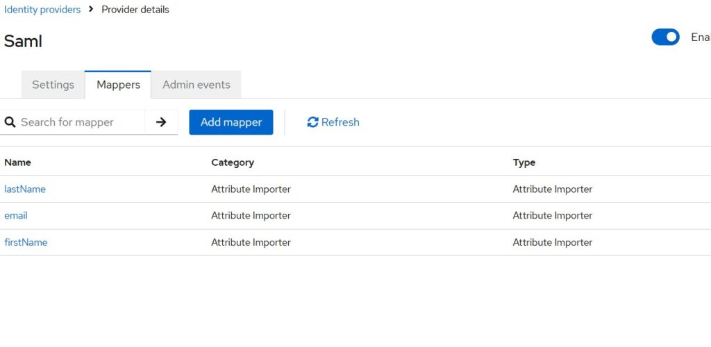 Attribute Mapping when using Keycloak as a SAML SP